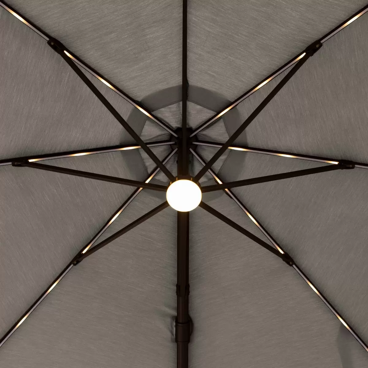 ATLeisure 10呎 LED方形戶外懸臂式遮陽傘含傘座 灰色 #2127235｜Costco好市多必買推薦