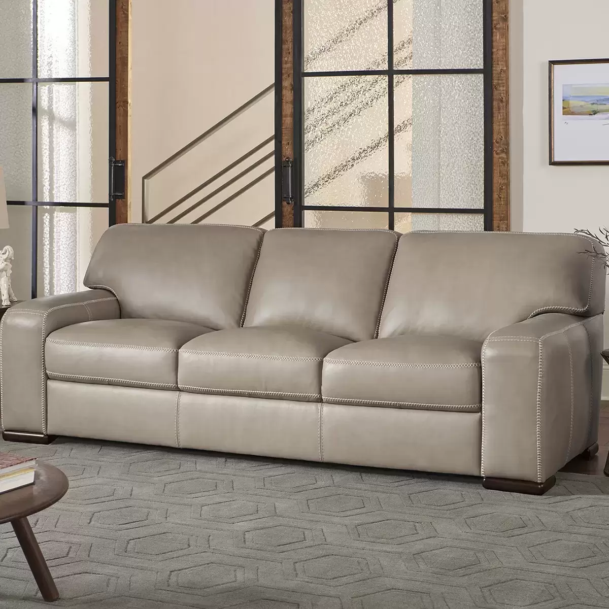 Simon Li 全牛皮三人沙發 #1288038｜Costco好市多必買推薦