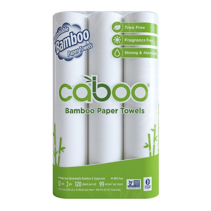 Caboo 竹纖廚房紙巾 120張 X 12捲 | Costco 好市多