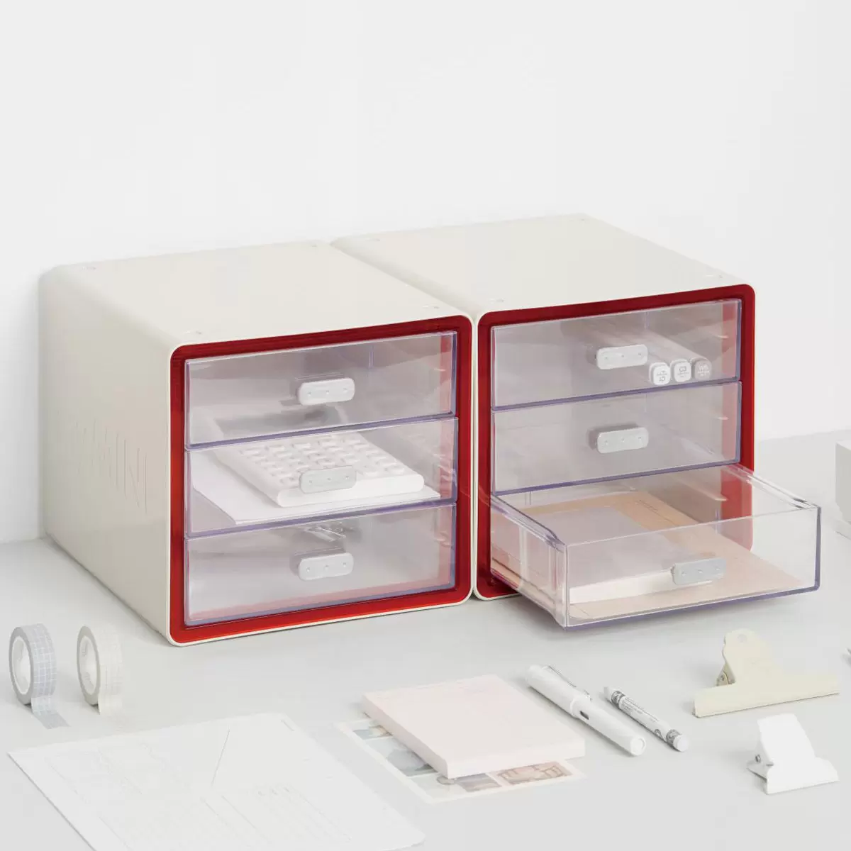 Sysmax 三層抽屜櫃 2入組 紅色 #136743-RED｜Costco好市多必買推薦