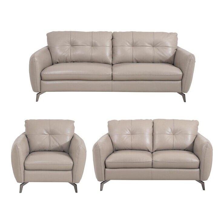 HTL 牛皮沙發組 灰 | Costco 好市多線上購物