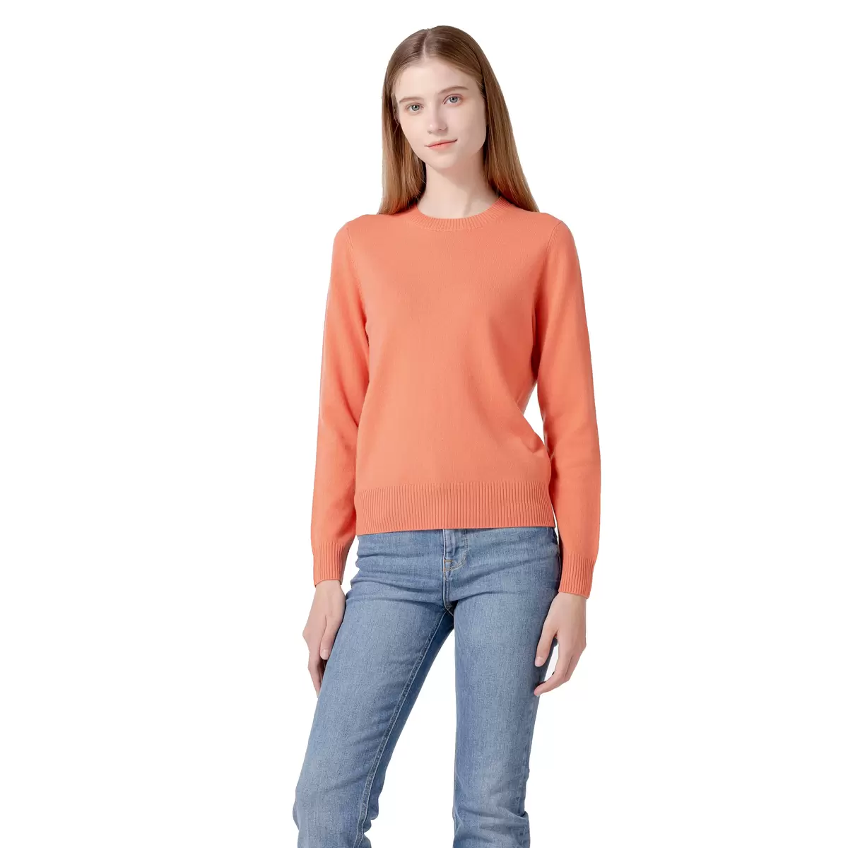 Lydia Vine 女圓領喀什米爾針織衫 橘 M #661720-ORO-2M｜Costco好市多必買推薦